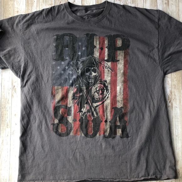 Sons Of Anarchy | Shirts | Sons Of Anarchy American Flag Reaper Tshirt ...